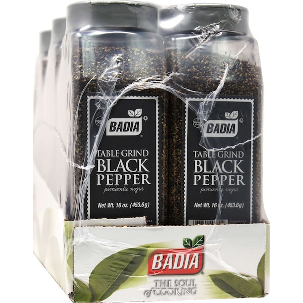 Badia Badia Pepper Black Table Grind Rollermill 16 oz. Bottle, PK6 ...