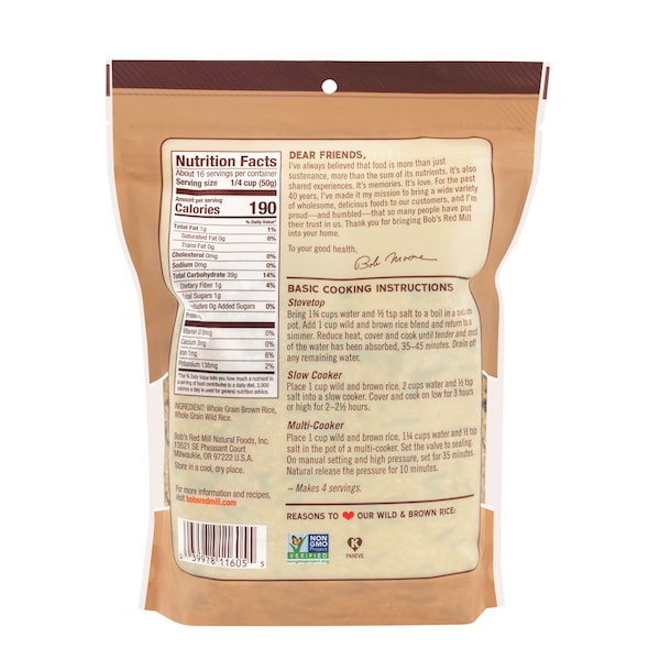 Bobs Red Mill Natural Foods Bob's Red Mill Wild And Brown Rice Mix 28 ...