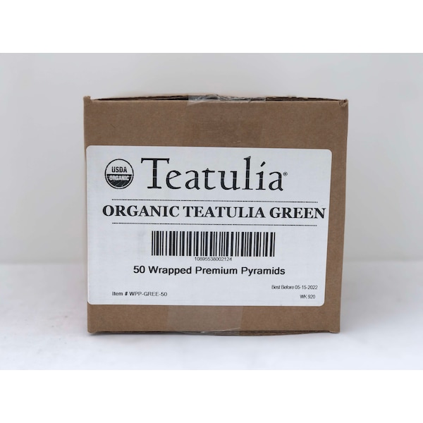 Teatulia Organic Teas Green Wrapped Premium Tea, PK50 WPP-GREE-50 | Zoro