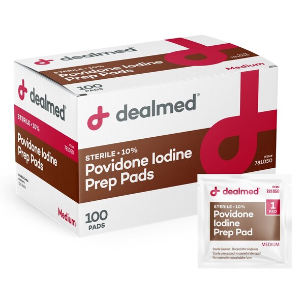 Dealmed POVIDONE IODINE PREP PAD 10 MEDIUM 781050 | Zoro