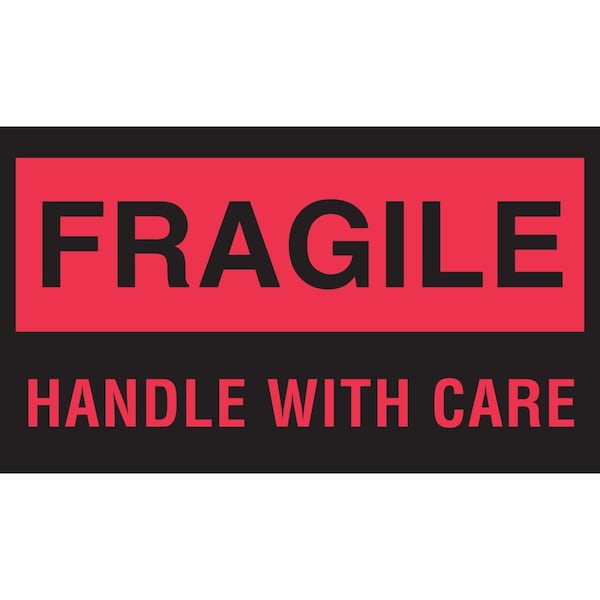 Decker Tape Products Label, DL1770, FRAGILE HANDLE WITH CARE, 3" X 5 ...