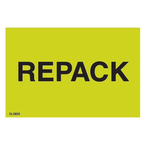 Decker Tape Products Label, DL2622, REPACK, 2" X 3" DL2622 | Zoro