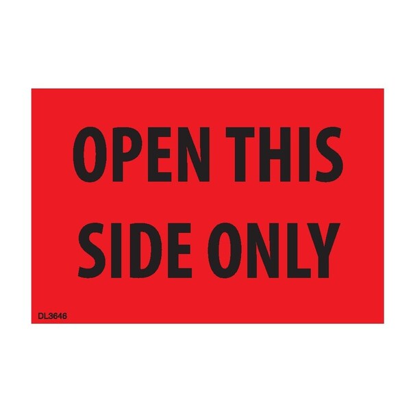 Decker Tape Products Label, DL3646, OPEN THIS SIDE ONLY, 2" X 3" DL3646 ...