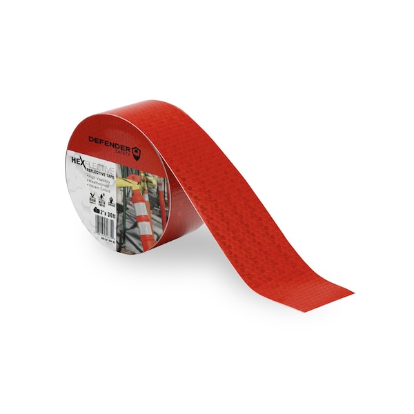 Defender Safety HEXFLECTIVE Reflective Tape 2x 30' Red Honeycomb ...