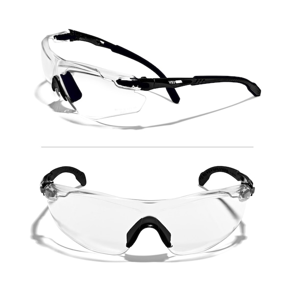 Defender Safety VS3, Safety Glasses Clear Lens, Black Frame, 1 PR OF ...