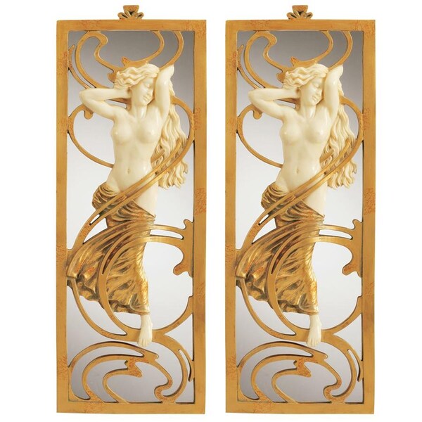 Design Toscano Parisian Art Nouveau Wall Mirror, PK 2 PD90508 | Zoro