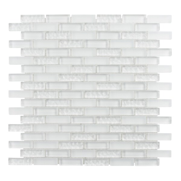 Andova Tiles SAMPLE- 2 in. Straight Edge Glass Brick Joint Wall & Floor ...