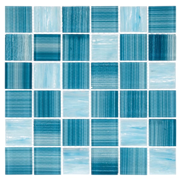Andova Tiles Oceanic Caspian 2 in. Glass Grid Mosaic Wall & Floor Tile ...