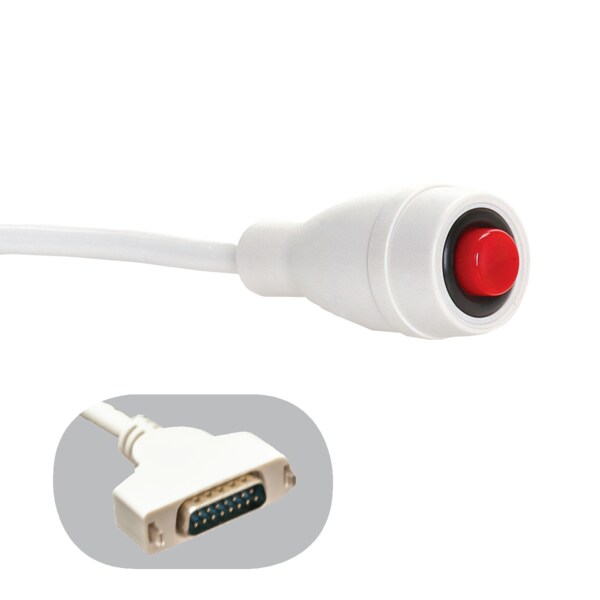 Crest Healthcare EconoCall Call Cord, 12' Cord, Simplex 15-Pin Plug ...