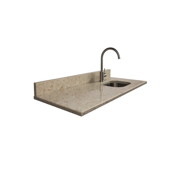 Clinton 36" HansStone™ Quartz Countertop Color: Ivory Wave 36Q-Q1 | Zoro