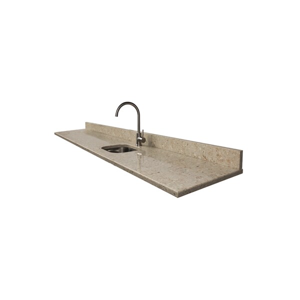 Clinton 72" HanStone™ Quartz Countertop Color: Ivory Wave 72Q-Q1 | Zoro