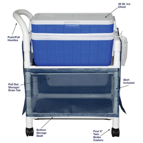 Mjm Internaitonal Hydration Cart - Large, Standard Mesh - Red 810-SM-RD ...