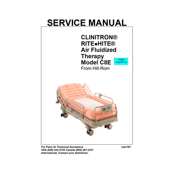 Hillrom SERV.MAN-CLINITRON RITE HITE MAN167 | Zoro