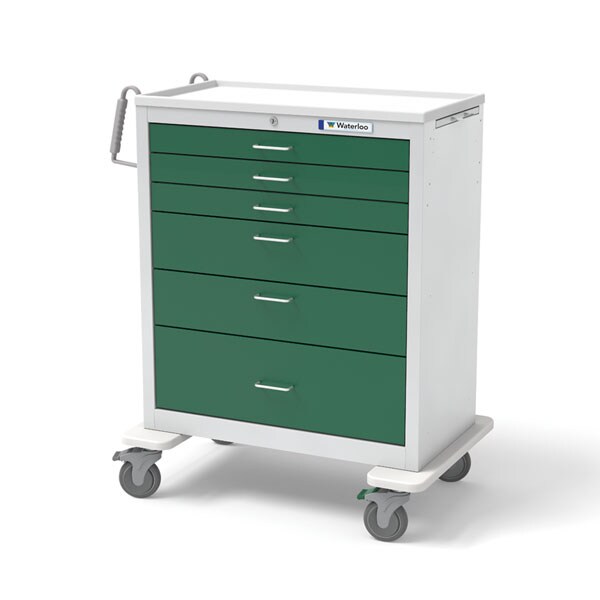 Waterloo Healthcare Waterloo 6-Drawer Wide Steel Anesthesia Cart WXGKU ...