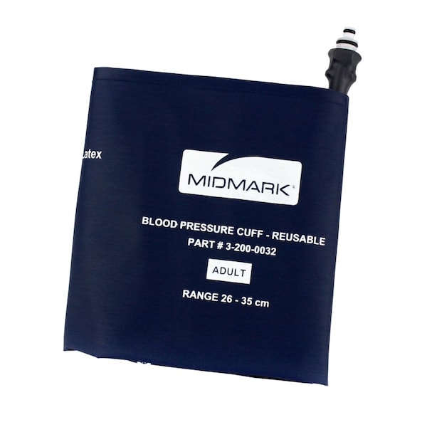 Midmark Blood Pressure Cuff, Dual Tube, Reusable, Adult (26-35 cm) 3 ...