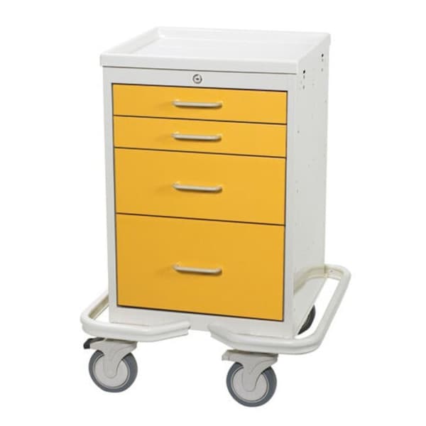 Mpd Medical 4 Drawer 21" Steel Mini Cart, Key Lock, Crash Cart Blue MAS ...