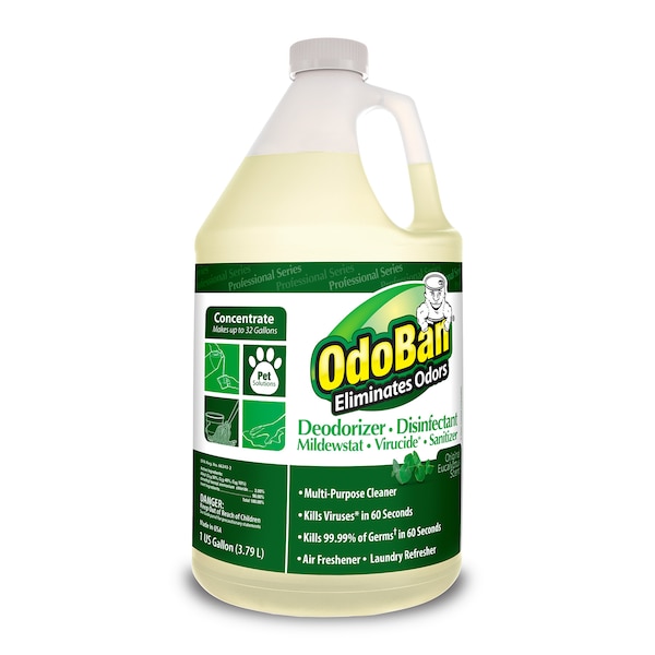 Odoban Pro Series Deodorizer Cleaner Concentrate, 1 Gallon, Eucalyptus ...