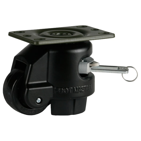 Foot Master Leveling Caster, Ratchet, 50 mm Nylon Wheel, 2-1/2 x 3-1/4 ...