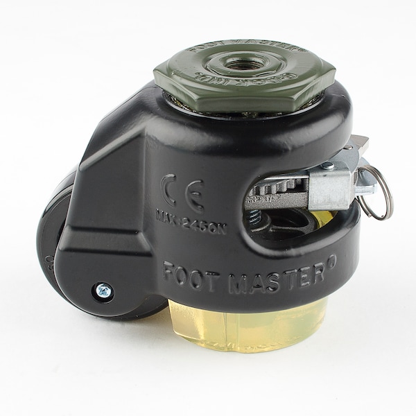 Foot Master Leveling Caster, Ratchet, 50 mm Nylon Wheel, M12x1.75P Stem ...
