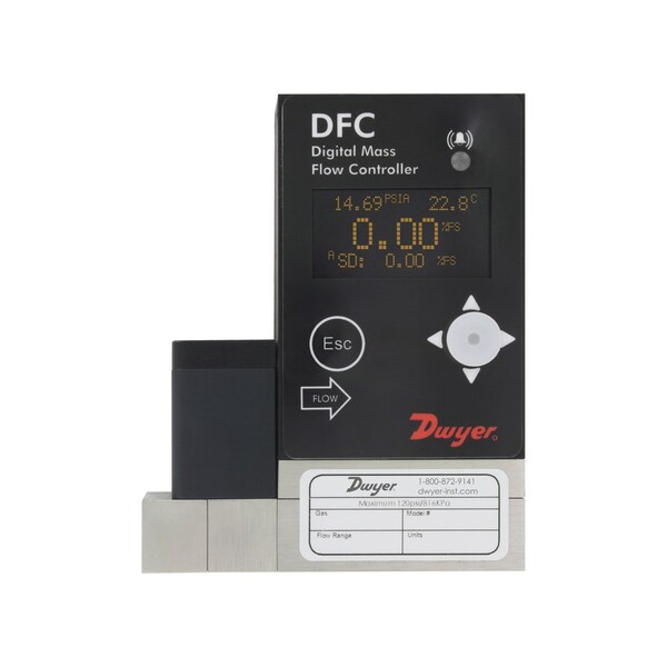 Dwyer Instruments Digital flow controller, 0-100 l/min W/ LED display ...