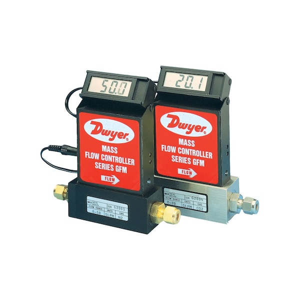 Dwyer Instruments Gas mass flow meter, range 0-20 mL/m, 1/4in ...