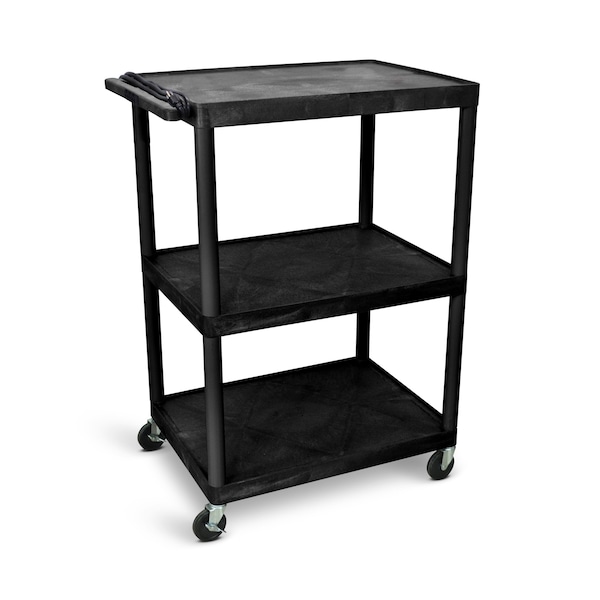 Luxor 48"H AV Cart - Three Shelves, Electric LP48E-B | Zoro