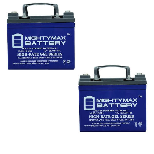 Mighty Max Battery 12 VOLT 35 AH GEL BATTERY - 2 PACK ML35-12GELMP2 | Zoro