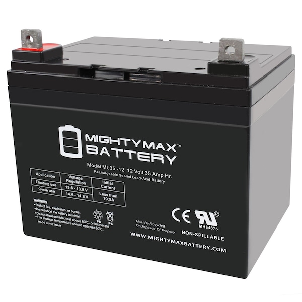 Mighty Max Battery 12V 35AH SLA Battery Replacement for Invacare Rabbit ...