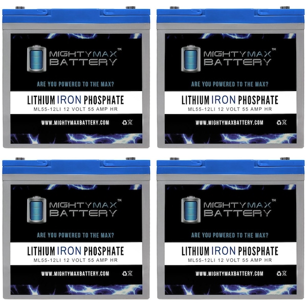 Mighty Max Battery 12V 55AH Lithium Replacement Battery Compatible with ...