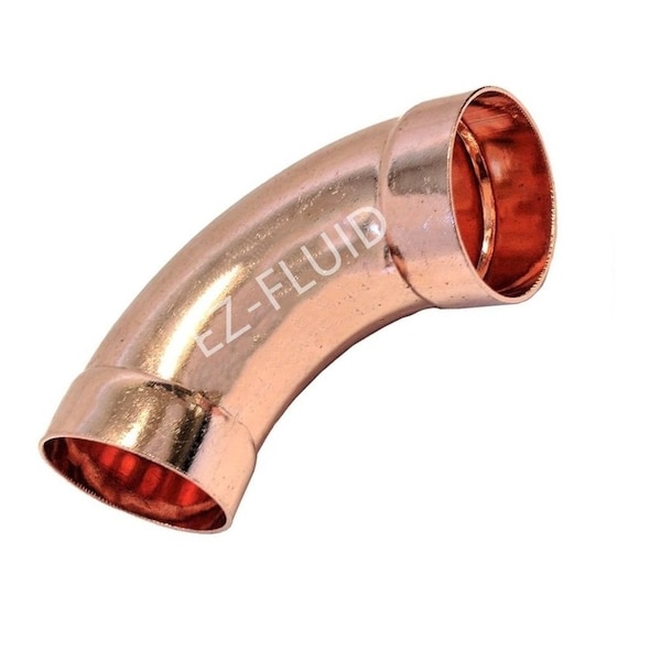 Ez-Fluid 2 CC 90 ELBOW LONG RADIUS DWV COPPER WROT EZDE34 | Zoro