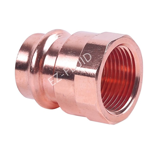 Ez-Fluid 1 x 3/4 P x FPT COPPER PRESS FEMALE ADAPTER EZPF222 | Zoro