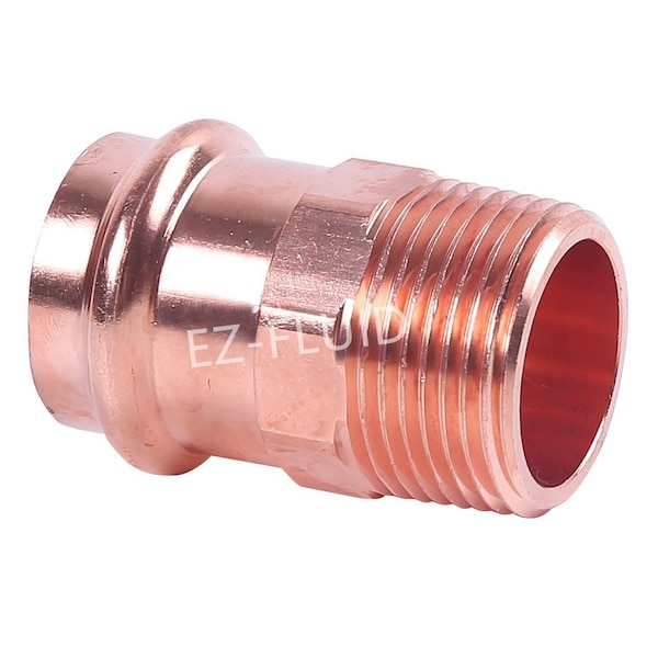 Ez-Fluid 1/2 P x MPT COPPER PRESS MALE ADAPTER EZPM197 | Zoro