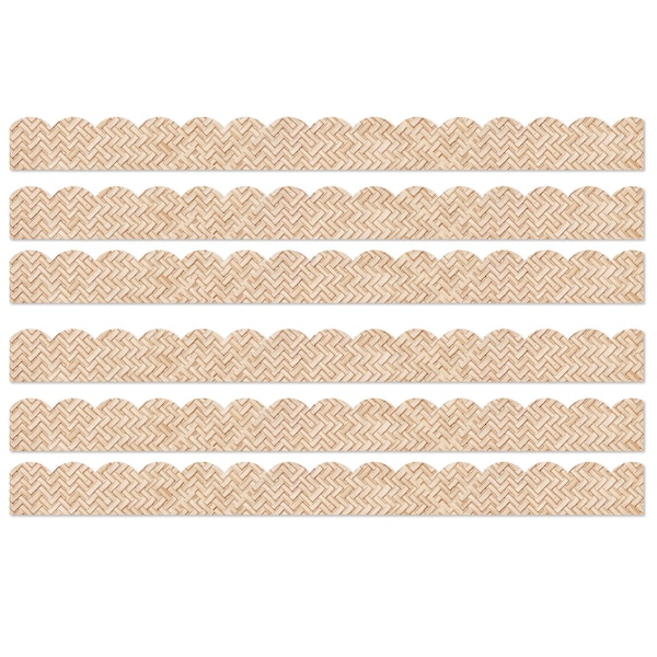 Carson Dellosa True to You Woven Bamboo Scalloped Bulletin Board ...