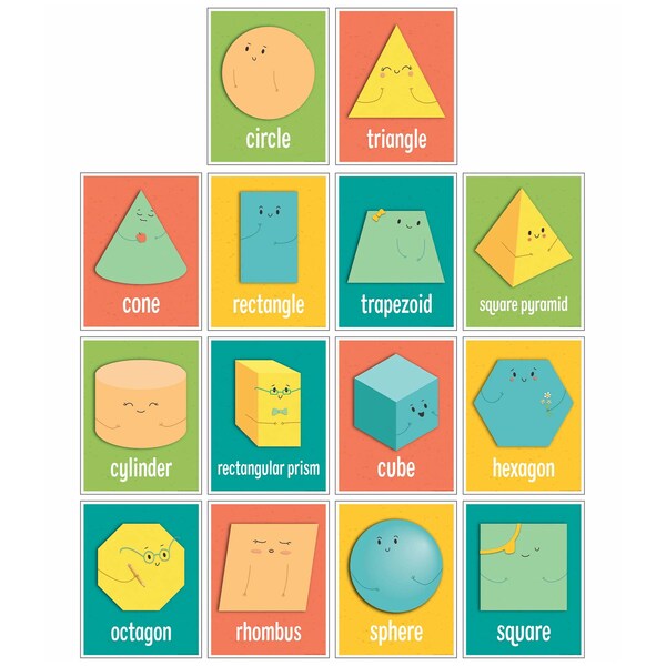 Carson Dellosa Shapes Mini Posters, Set of 14 106038 | Zoro