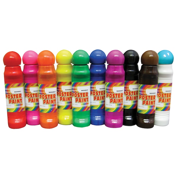 Crafty Dab Poster Paint, Assorted Colors, 48 ml, PK10 78923 | Zoro