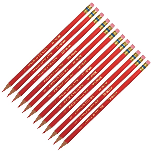 Prismacolor Premier Col-Erase Colored Pencils, Red, PK12 SAN20045 | Zoro