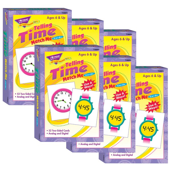 Trend Enterprises Telling Time Match Me® Cards, PK6 T58004 | Zoro