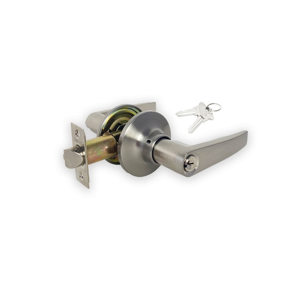 Premier Lock Entry Door Lever Lock Set, Satin Nickel LEV02X | Zoro
