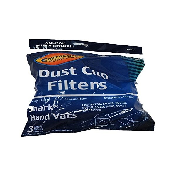 Envirocare Shark Hand Vac XSB726N Filter 3 # F649 SV728, SV736, SV748 ...