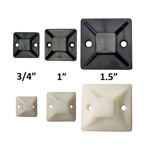 Electriduct Adhesive Backed Mounting Bases- 1" x 50 Pieces- Black CT-ED ...