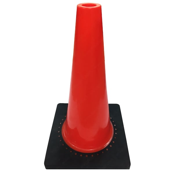 Electriduct Traffic Cone Non-Reflective- 18"- Bright Orange/Black Base ...