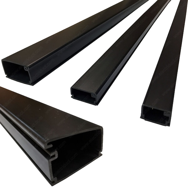 Electriduct Large Latching Surface Raceways- 59"- 5 Pack- Black SR-ED ...