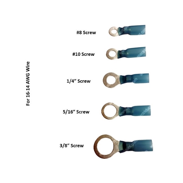Electriduct Heat Shrink Ring Terminals - Electriduct HS-HP-RT-6.4-RD-10 ...