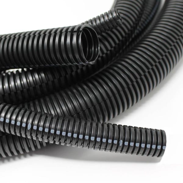 Electriduct Split Nylon Wire Loom Tubing- 1/2" x 25ft- Black WL-ED-NY ...