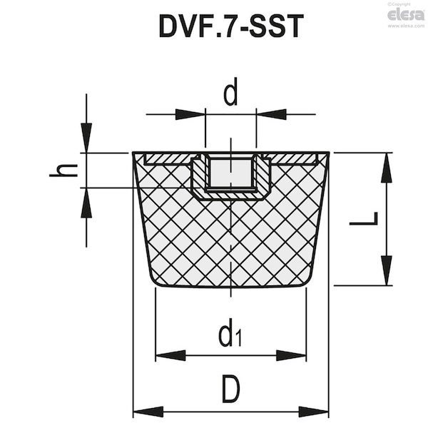 Elesa Threaded hole, DVF.7-38-35-SST-M8-55 DVF.7-SST | Zoro