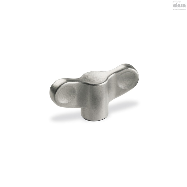 Elesa Wing Nut, M8, Stainless Steel, Matte, 28 mm Ht, 55 mm Max Wing ...