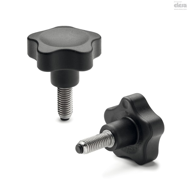 Elesa Lobe knobs with solid section, VC.692/40-SST-p-M8x40-PO VC.692 ...