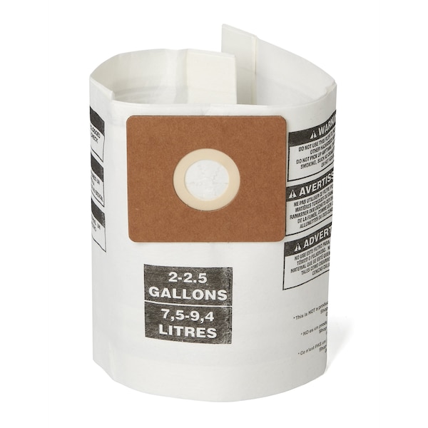 Craftsman Wet/Dry Vac Dust Collection Bag for 2 to 2.5 Gallon Shop Vac ...