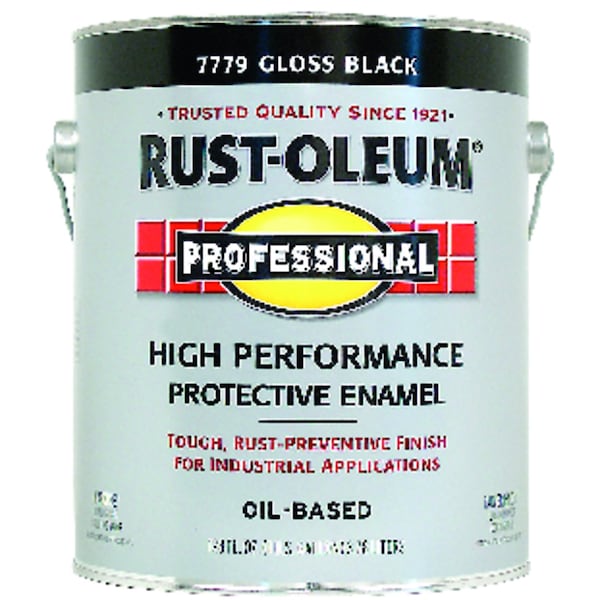 Rust-Oleum Interior/Exterior Paint, Gloss, Oil Base, Black, 1 gal K7779 ...