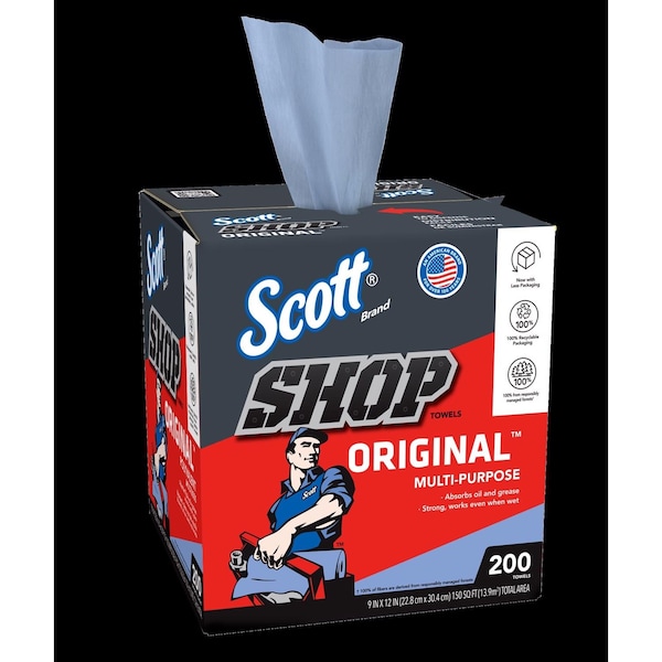 Scott Scott Shop Towels Original (75190), Blue, Pop-Up Dispenser Box ...